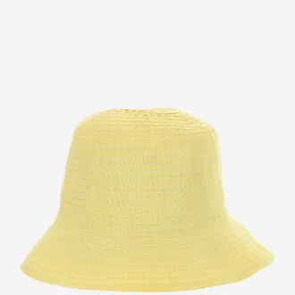 Grevi Womens Foldable Grosgrain Hat Yellow Cotton