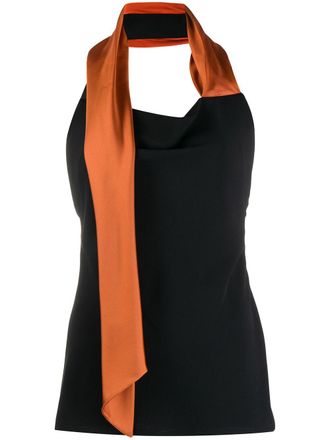 Ellery top &agrave; d&eacute;tail de foulard - Noir