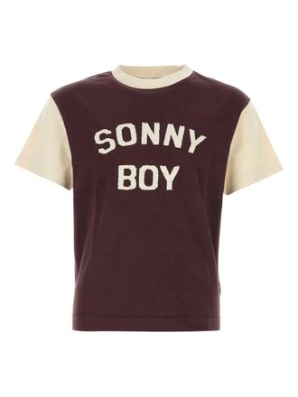 1989 STUDIO t-shirt en coton &agrave; design bicolore - Marron