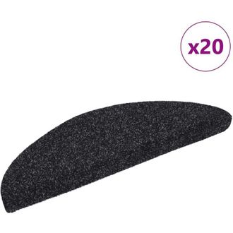 vidaXL Vidaxl - Stufenmatten Selbstklebend 20 Stk. 56x17x3 cm Schwarz Halbrund