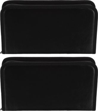 BESPORTBLE 2 Stück PU Leder Auto CD Taschen mit Reißverschluss Tragbare DVD Organizer Boxen rutschfeste Kompakte CD Hüllen für Unterwegs