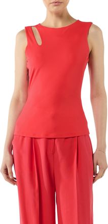 Comma Jersey-Top mit Cut-Out an der Schulterpartie