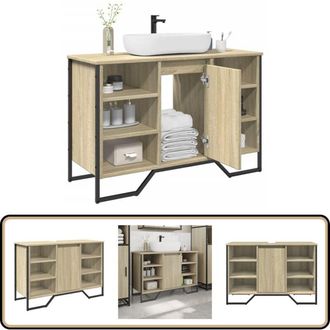 vidaXL Waschbeckenunterschrank Sonoma-Eiche 91x35x60 cm Holzwerkstoff - Vidaxl