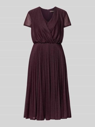 Vera Mont Cocktailkleid mit V-Ausschnitt und Plisseefalten