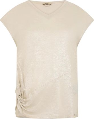 Herno Femme, Blouses et Chemises, Beige, Taille: 40 FR T-shirt en lin