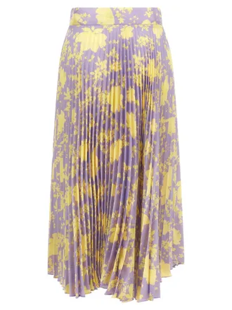 Catalina Furniture Pleated Floral Skirt - Purple