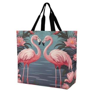 Generic Vol&eacute;e De Flamants Roses Tropicaux Sac Fourre Tout Grand Tote Bag D&eacute;contract&eacute; Sac Courses Pour Shopping Universit&eacute; Voyage