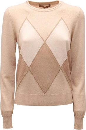 D.exterior Femme, Pulls, Beige, Taille: 42 FR Cashmere Rombi Lurex Girocollo