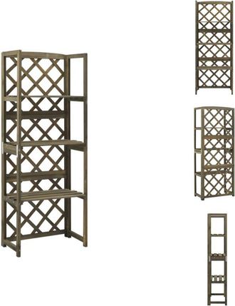 vidaXL Vidaxl - Rosenb&ouml;gen, Gitter & Pergolen - Living Spalier mit Ablagen Grau 55x30x140 cm Massivholz Tanne - Grau