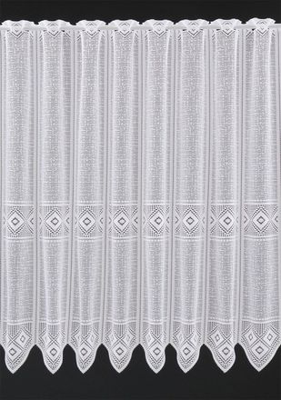 Gerster Scheibengardine grafisch 90 cm hoch Weiß - Wunschbreite frei wählbar durch gekaufte Menge in 30 cm Schritten - Meterware