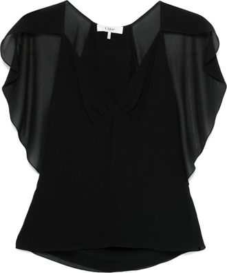 Chlo&eacute; Tanktop mit Cape-Detail - Schwarz