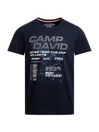 Camp David Rundhalsshirt mit Kontrastn&auml;hten