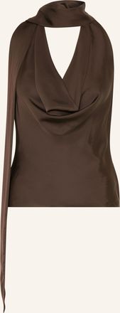 Guess Blusentop Aus Satin Mit Abnehmbarer Schluppe braun
