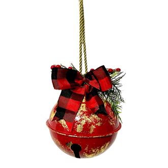 Generic Metall Weihnacht Bell Ball Dekoration mit Riesenband einzigartige Saison Ornamente Urlaub Dekoration | Winter im Freien Garten Kamin Festliche Accesso