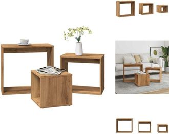 vidaXL Vidaxl - Tables gigognes 3 pcs chêne artisanal bois dingénierie - Table Gigogne - Tables Gigognes - Table - Tables
