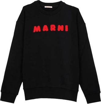 Marni Sweatshirt mit Logo-Stickerei - Schwarz