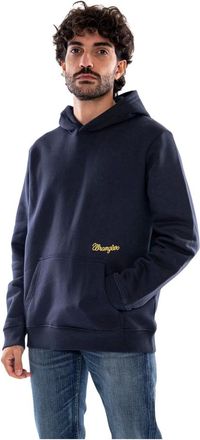 Wrangler SweaT-shirt &agrave; capuche brod&eacute; Relaxed - Homme - Sweatshirts et sweats &agrave; capuche - Bleu - Taille: L