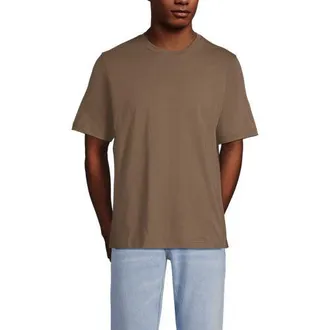 Lands End Super-T Kurzarm-Shirt, Classic Fit, Herren, Gr&ouml;&szlig;e:52-54 regular, Braun, Baumwolle, by Lands End