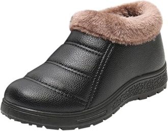 Generic Bottines Pour Femme dHiver Plates Doubl&eacute;s en Peluche Chaude Slip-on Bottes De Neige Semelle Antid&eacute;rapantes L&eacute;g&egrave;res Confortables Chaussures De Marche A