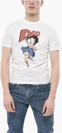 Dsquared2 Crewneck T-Shirt COOL FIT in Cotton Jersey with Betty Boop P size S