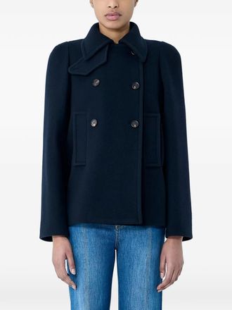 Chlo&eacute; double-breasted cropped jacket - Bleu