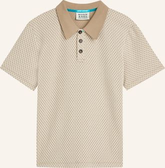 Scotch & Soda Jacquard-Poloshirt Relaxed Fit braun
