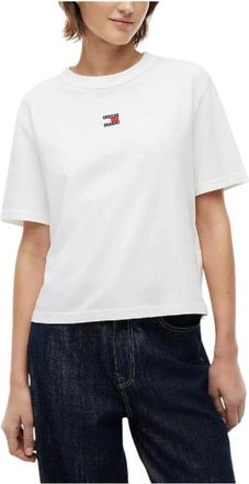 Tommy Hilfiger Femme, Tops, Blanc, Taille: 40 FR Badge T-shirt