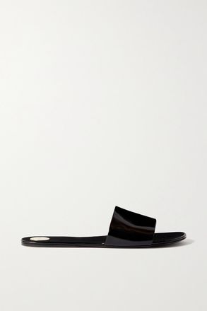 Saint Laurent Sandales En Cuir Verni Carlyle - Noir