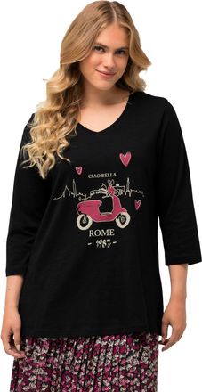 Ulla Popken Damen, gro&szlig;e Gr&ouml;&szlig;en, Shirt mit Ciao Bella Print, Classic