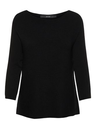 Vero Moda Damen Vmnora 3/4 Boatneck Blouse Noos Pullover, Schwarz, M EU