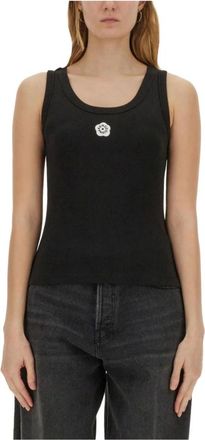Kenzo Femme, Tops, Noir, Taille: 38 FR Boke Flower 2.0 Rib Tank Top