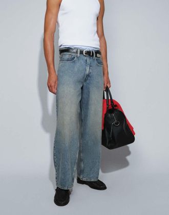 Levi's jean extra baggy d&eacute;lavage vintage-Bleu