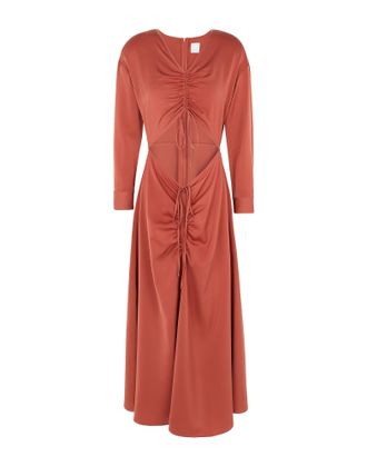 8 by YOOX FLUID CUT-OUT LONG DRESS W/DRAWSTRING DETAIL