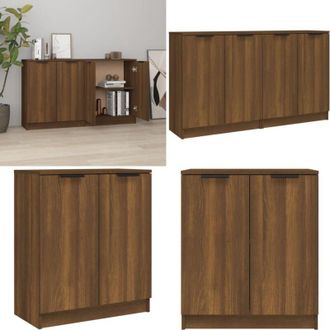 vidaXL Buffets 2 pcs chêne marron 60x30x70 cm Bois dingénierie - Buffet - Meuble De Rangement - Commode - Bibliothèque - Décoration Intérieure - Home &