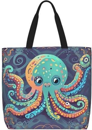 Generic R&eacute;sum&eacute; Octo Pus Sac Cabas R&eacute;utilisable Sacs De Courses Grand Sac Fourre Tout Pour Plage Travail Voyage