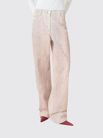 Iro Jean Mamba taille haute et jambe large en denim &agrave; imprim&eacute; python