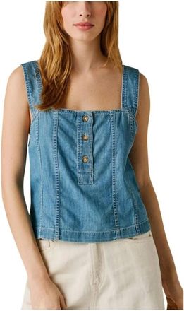 Pepe Jeans London Femme, Tops, Bleu, Taille: 42 FR Bridjet Top