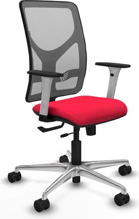 Piqueras y Crespo Roter Schreibtischstuhl mit wei&szlig;en und schwarzen Armlehnen, h&ouml;henverstellbare Lendenwirbelst&uuml;tze, ausgestattet mit Syncro/Traslack und Schneideschaum,