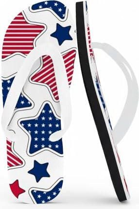 Generic Tongs d&eacute;t&eacute; &agrave; semelle plate pour femme Motif &eacute;toiles Rouge/bleu marine, Rouge Bleu Marine Etoiles, XX-Large