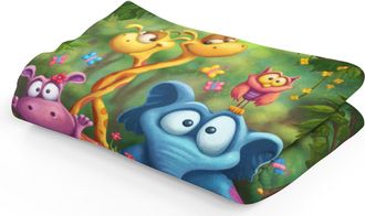 Picanova Jungle Boogie 150x100cm - Extraweiche Kinder Decke, 525g/qm - Absolute Premiumqualität Aus Hautfreundlichem Plüsch - Unschlagbar Weich Und Gemütlich -