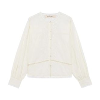 Roy Rogers Femme, Blouses et Chemises, Blanc, Taille: 44 FR Old Glory Long Farm Shirt