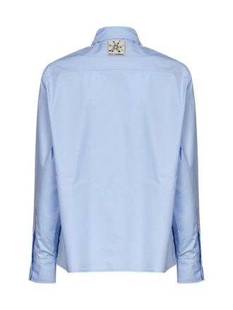 Des_Phemmes Bead and Crystal Embroidery Shirt - Blue