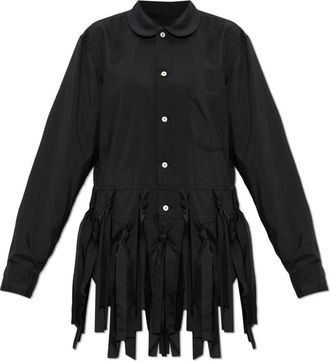 Comme Des Gar&ccedil;ons Femme, Blouses et Chemises, Noir, Taille: 38 FR The Fringed Shirt