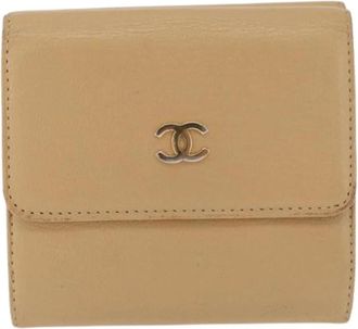 Chanel Pre-owned Cc Trifold Wallet - Femme - Pre-owned - Beige - Taille: ONE Size