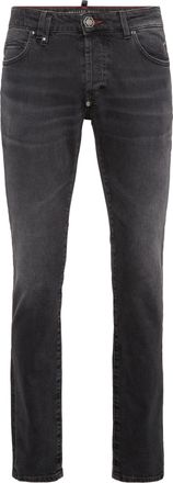 Philipp Plein Super Straight Cut Jeans With Monogram Patches