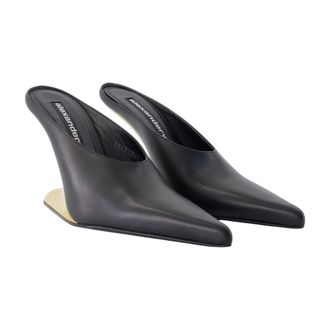 Alexander Wang Womens Boomerang Flat Black Calfskin
