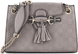 Gucci Emily Chain Flap Guccissima Leather Small shoulder bag - Grau