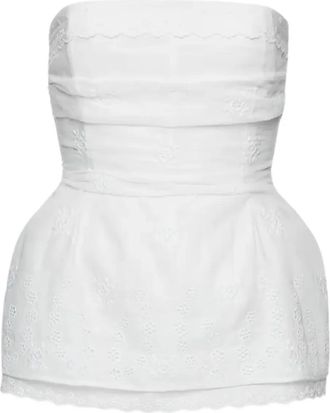 Magda Butrym embroidery corset top - Wei&szlig;