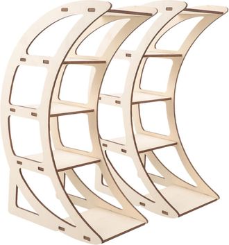 Lurrose 2 St&uuml;ck Teiliges Holzregal Mondform Tischdekoration Kristallhalter Desktop Aufbewahrung Rustikal Vielseitig f&uuml;r Wohnzimmer Schlafzimmer B&uuml;ro