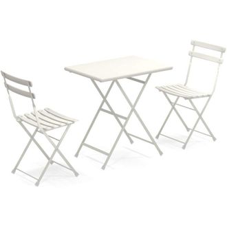 Emu Arc En Ciel Set 2 Chaises + 1 Table Pliable Blanc Raggrinz&eacute; 23
